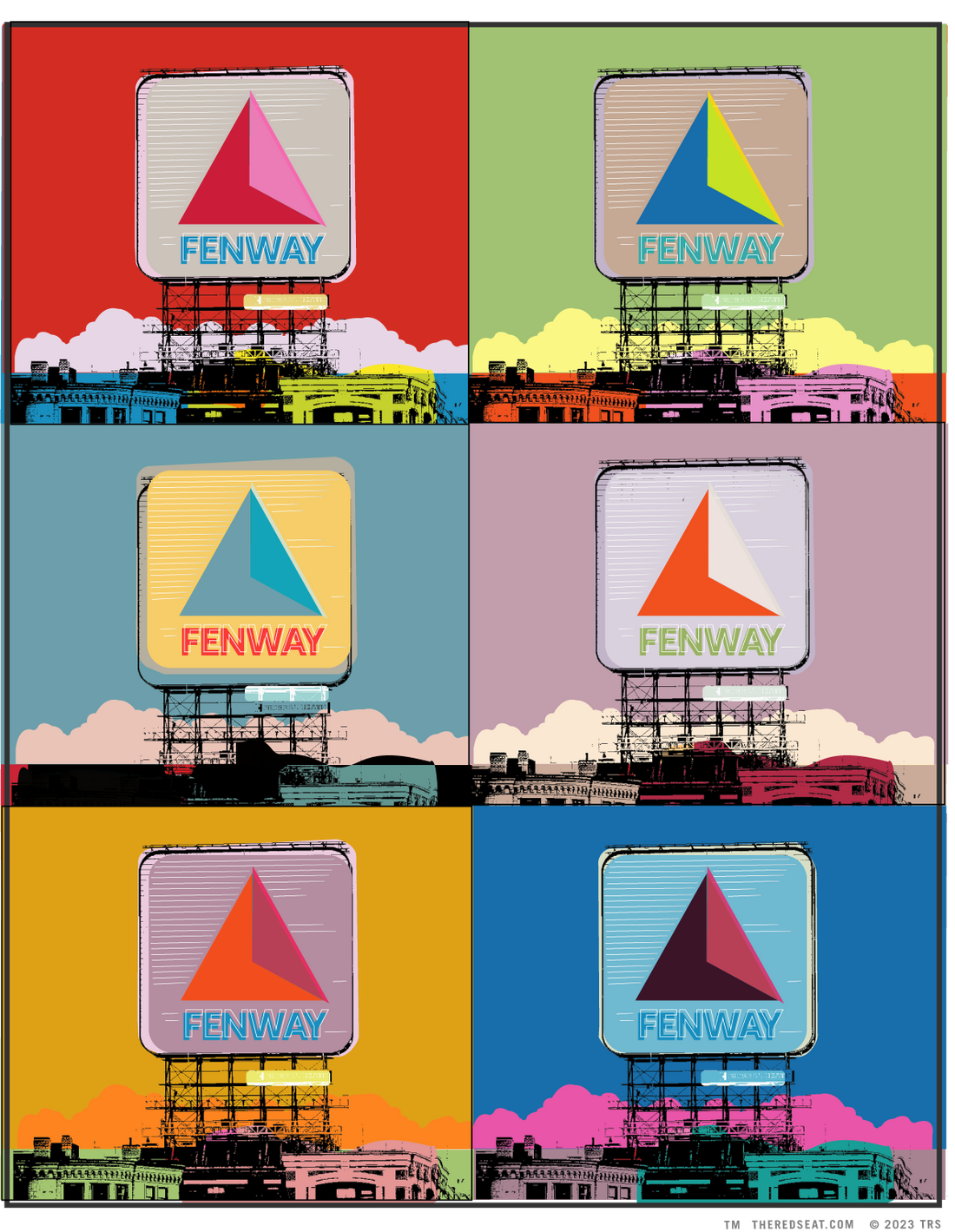 Citgos Boston Art Print | Warhol Style Citgo Sign Wall Art - Red Sox ...